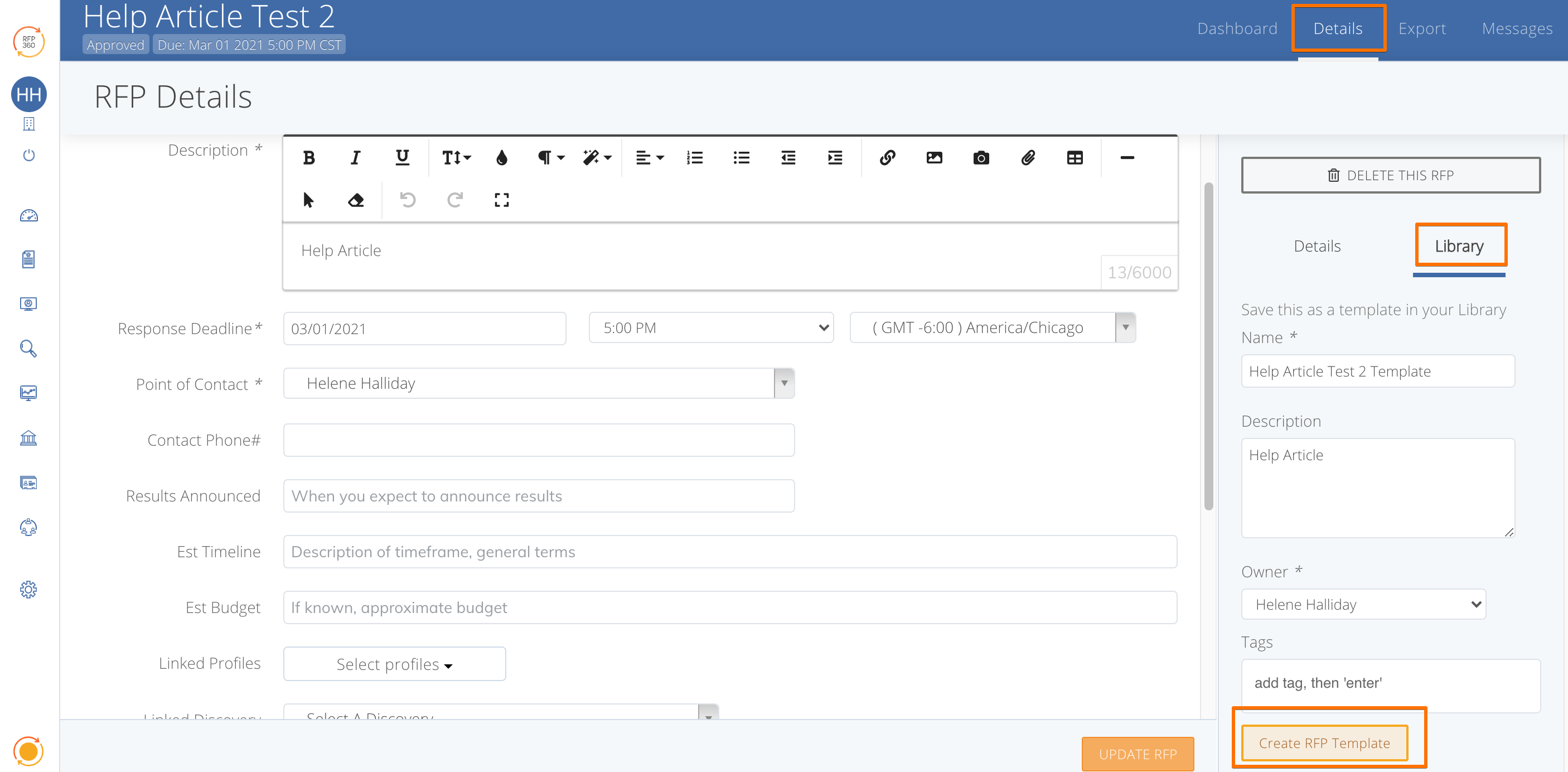 How do I create an RFP Template? – RFP360