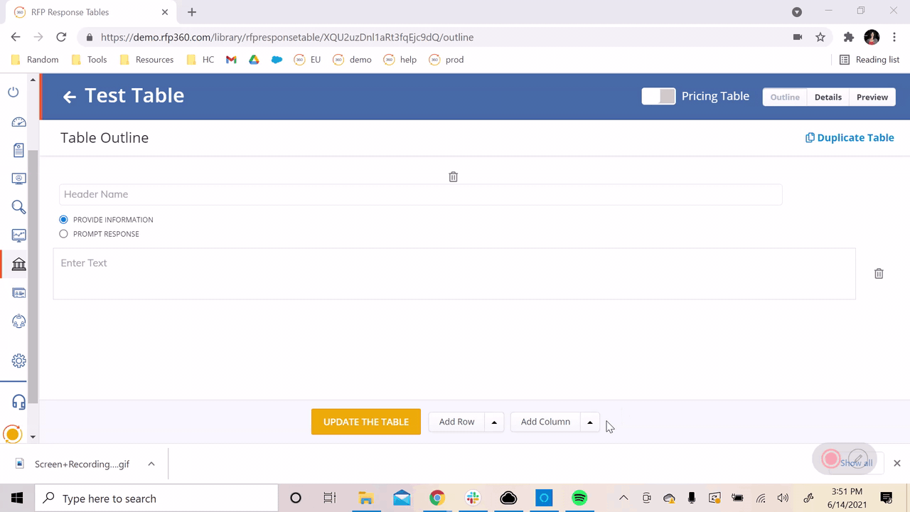 How do I create a table to use in an RFP? – RFP360