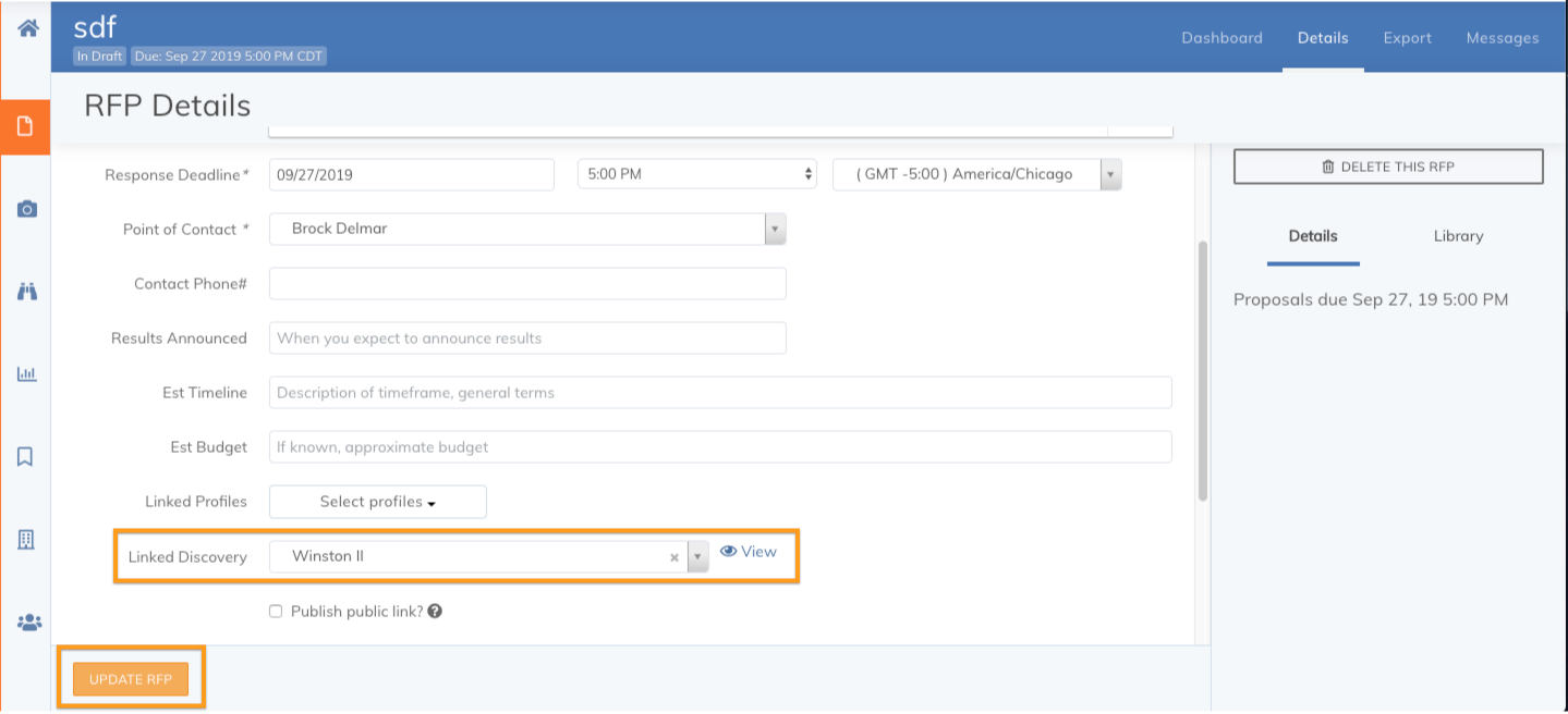 How do I link a Client Discovery to an RFP? – RFP360